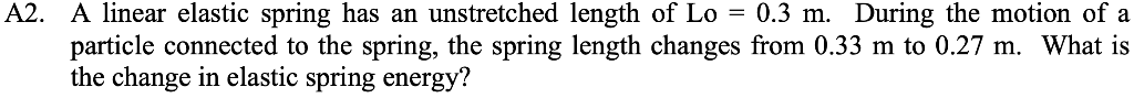 A2. A linear elastic spring has an unstretched length | Chegg.com