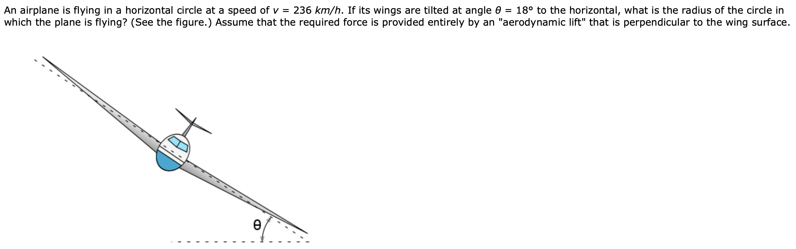 Solved An airplane is flying in a horizontal circle at a | Chegg.com