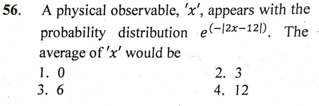Solved A physical observable, 'x', appears with the 56. | Chegg.com