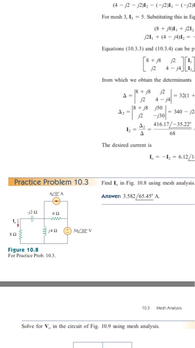 Solved For mesh 3, I,5. Substituting this in Eq (8 +j81 +21 | Chegg.com