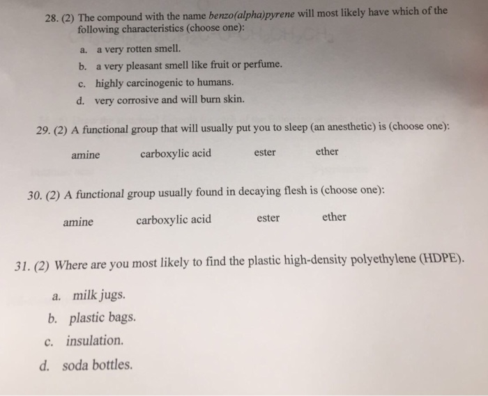 Solved The compound with the name benzo(alpha)pyrene will | Chegg.com