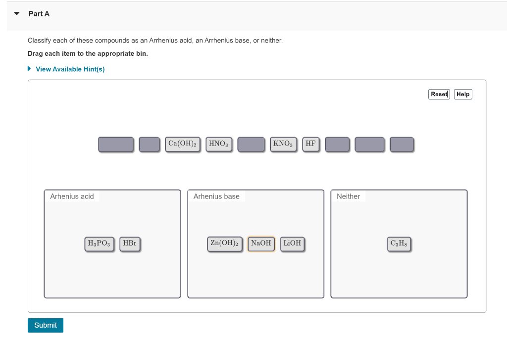 Solved Classify each of these compounds as an Arrhenius | Chegg.com