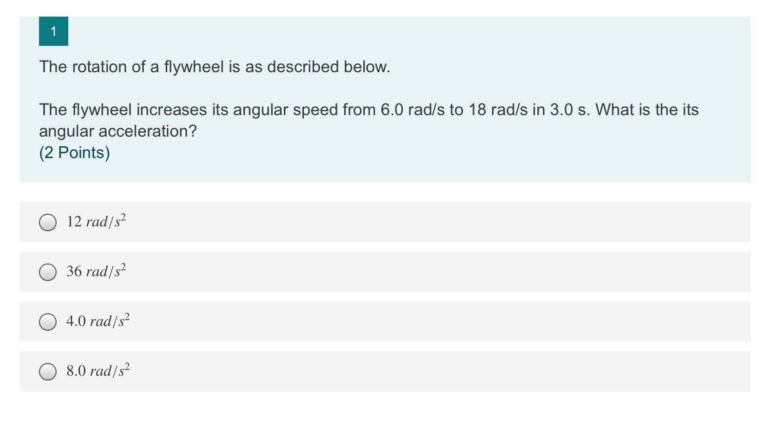 Solved 1 The rotation of a flywheel is as described below. | Chegg.com
