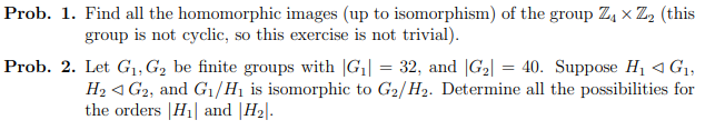 Solved Prob. 1. Find all the homomorphic images (up to | Chegg.com