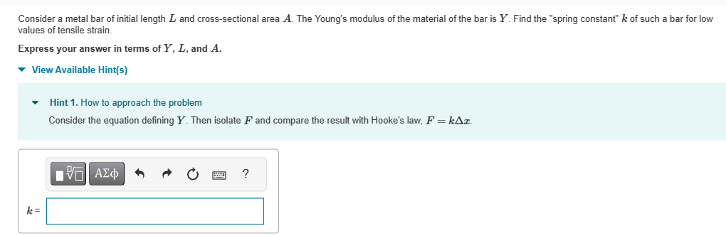 Solved Consider a metal bar of initial length L and | Chegg.com