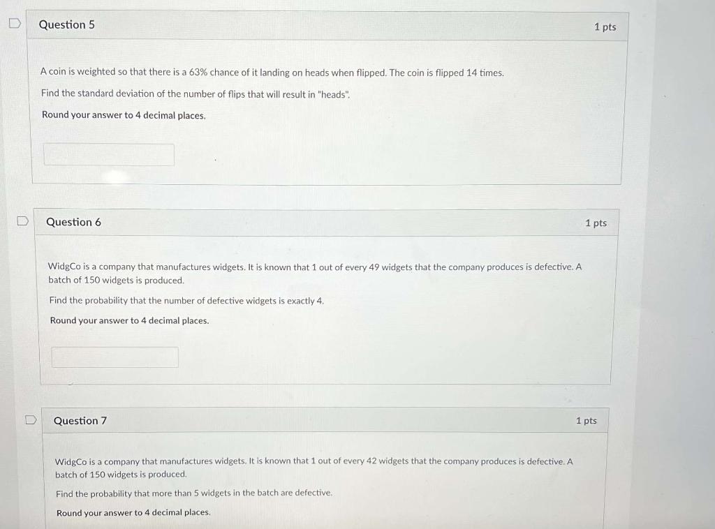 Solved A coin is weighted so that there is a 63% chance of | Chegg.com