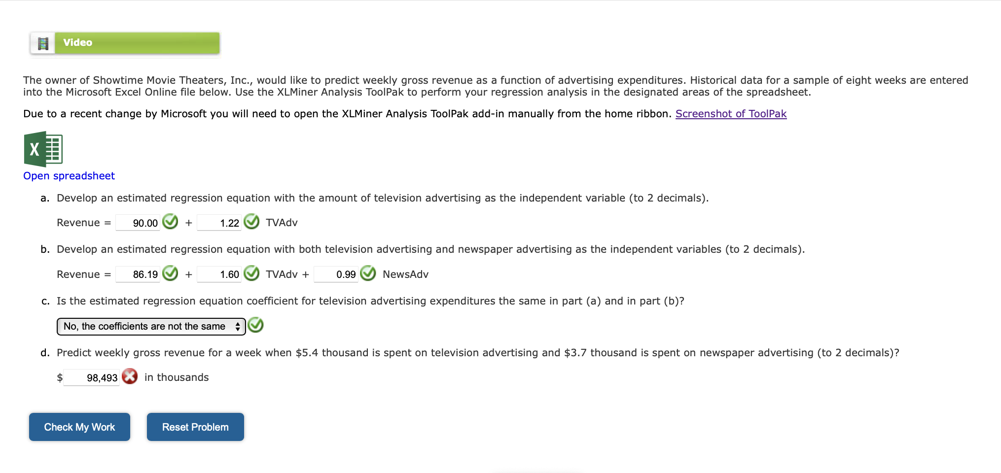 Solved I need help solving the final answerPredict weekly | Chegg.com