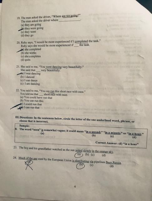 Solved English Test Version Multiple Choice (45 questions) | Chegg.com