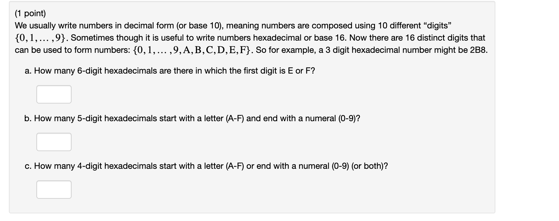 Solved (1 ﻿point)We usually write numbers in decimal form | Chegg.com