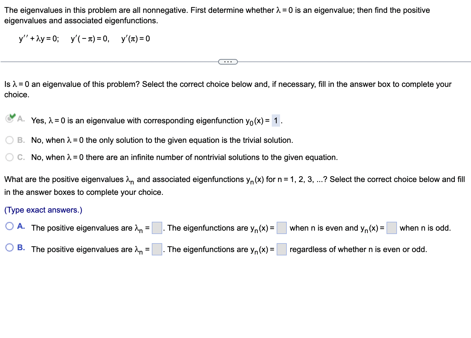 Solved The eigenvalues in ﻿this problem are all nonnegative. | Chegg.com