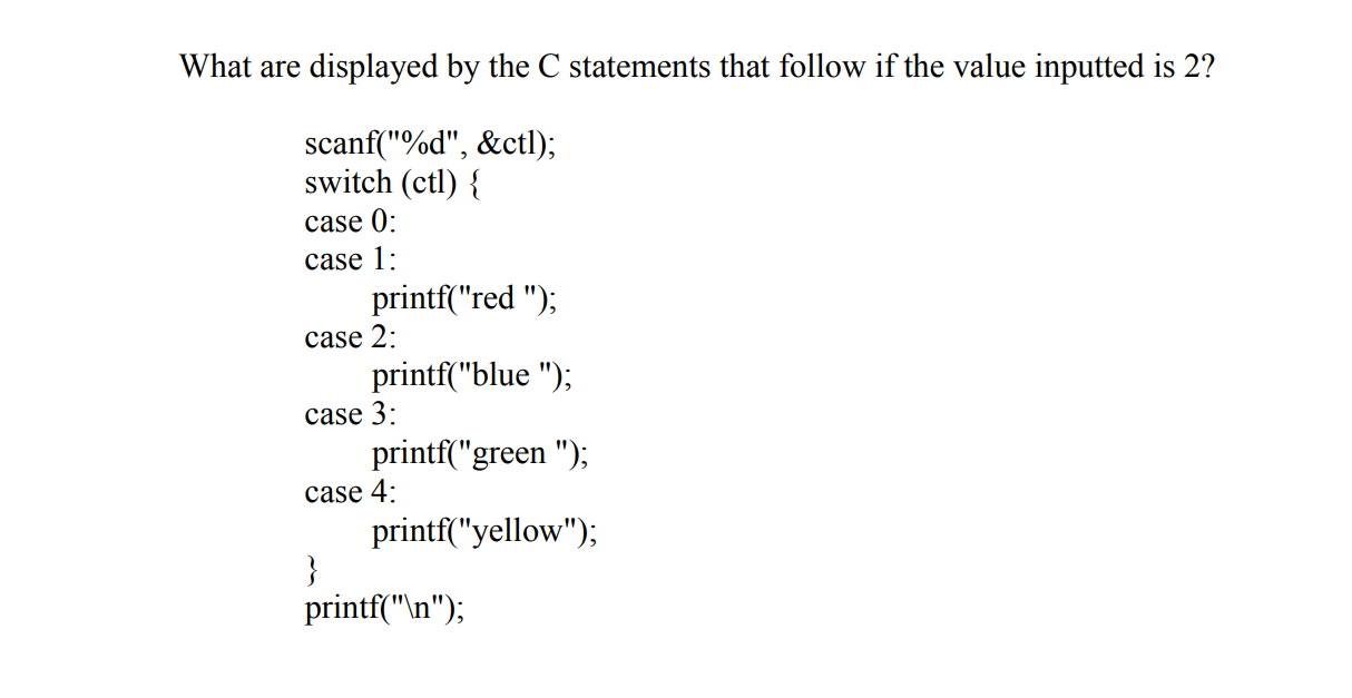 Solved What are displayed by the C statements that follow if | Chegg.com