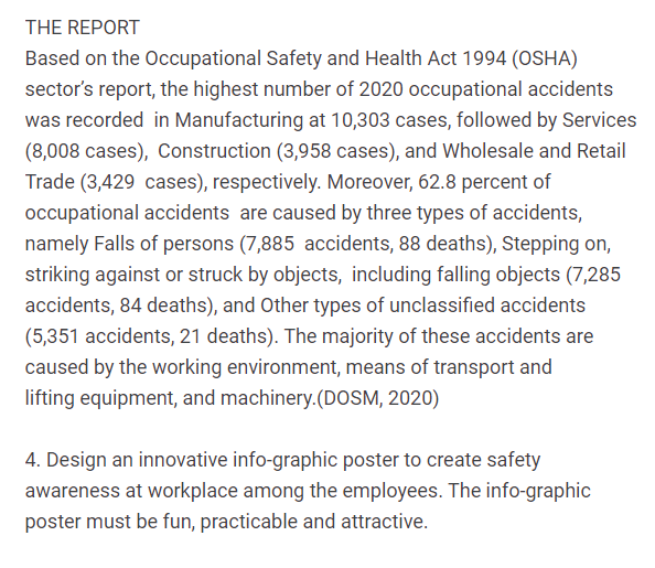 Solved THE REPORT Based on the Occupational Safety and | Chegg.com