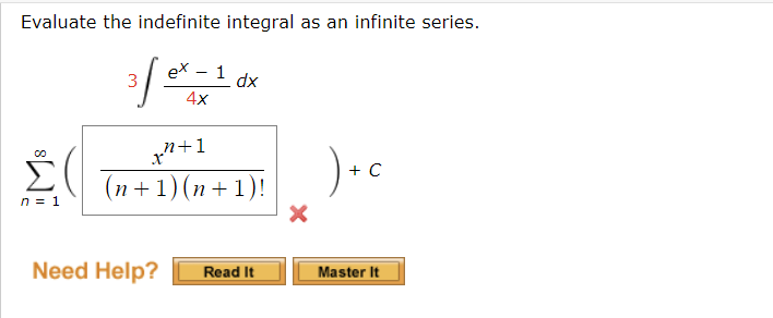 Solved Evaluate The Indefinite Integral As An Infinite