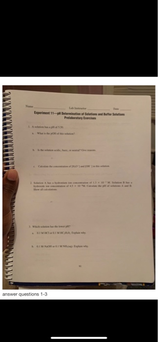 Solved ame answer questions 1-3 Name Lab Instructor | Chegg.com