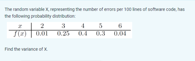 Solved The random variable X, ﻿representing the number of | Chegg.com
