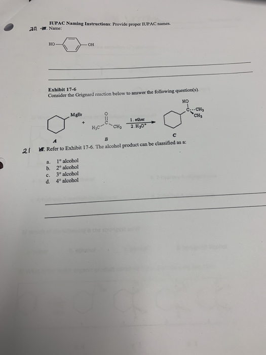 Solved IUPAC Naming Instructions: Provide proper IUPAC | Chegg.com