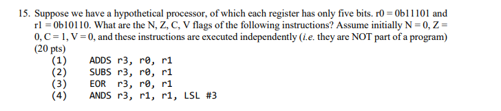Solved 5. Suppose we have a hypothetical processor, of which | Chegg.com