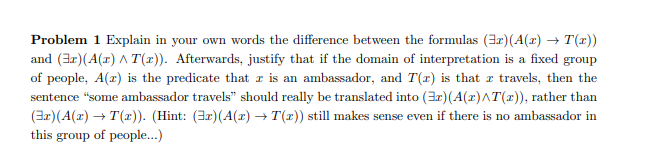 Solved Problem 1 Explain in your own words the difference | Chegg.com