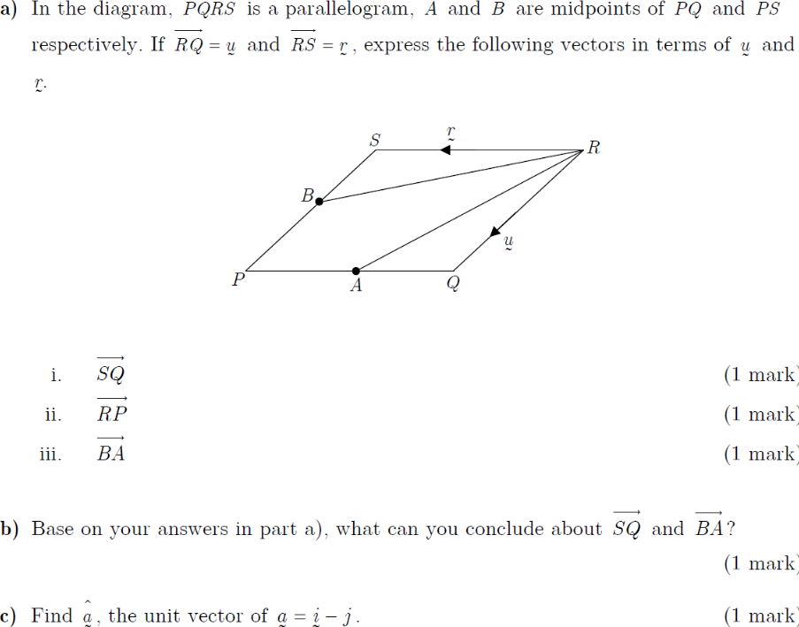 Solved a) In the diagram, PQRS is a parallelogram, A and B | Chegg.com