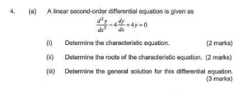 Solved 4. (a) A linear second-order differential equation is | Chegg.com