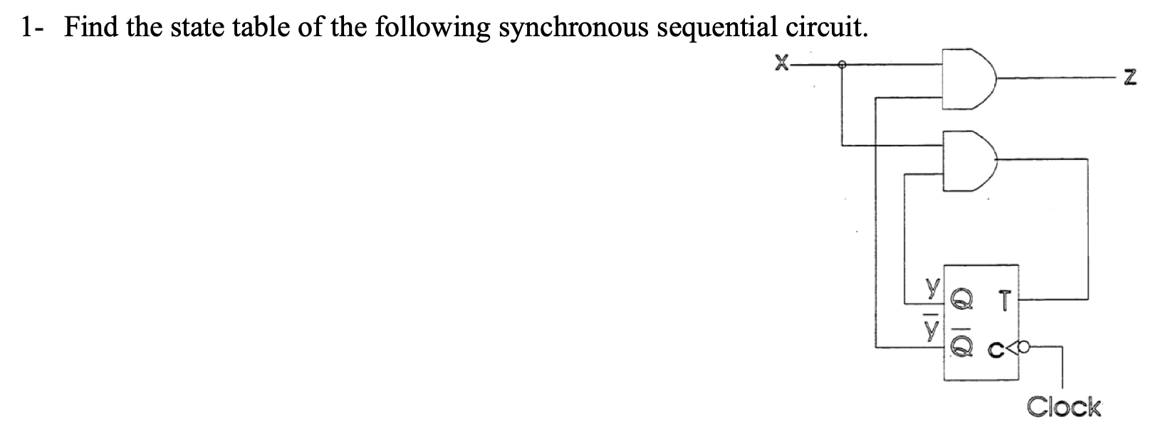 Solved 1- Find the state table of the following synchronous | Chegg.com