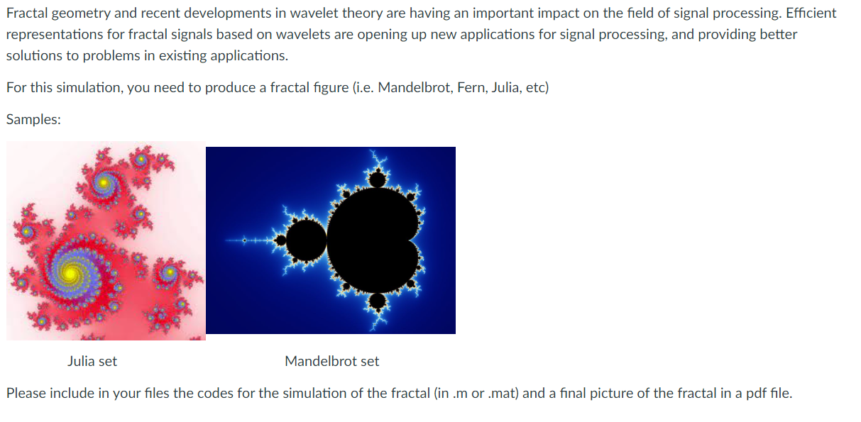 Solved Fractal Geometry And Recent Developments In Wavelet