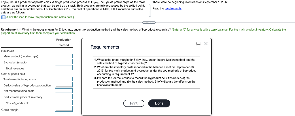 Solved Enjoy, Inc. is a producer of potato chips. A single | Chegg.com