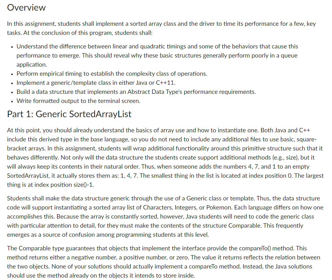 Solved Overview In this assignment, students shall implement | Chegg.com