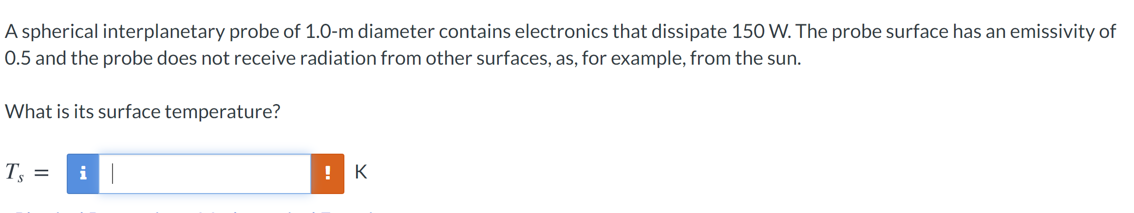 Solved A spherical interplanetary probe of 1.0-m diameter | Chegg.com
