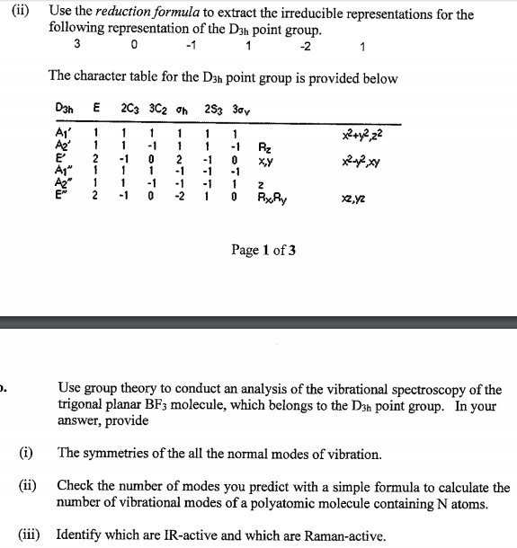 Solved (i) Use the reduction formula to extract the | Chegg.com