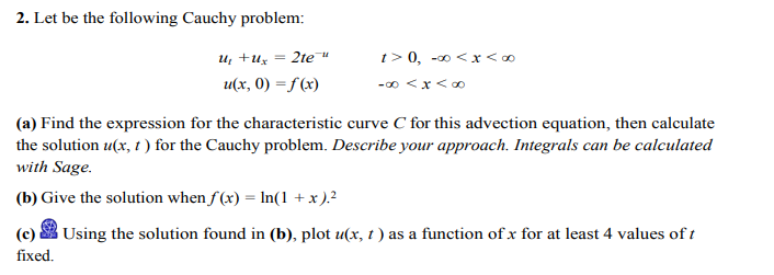 Solved Let be the following Cauchy | Chegg.com
