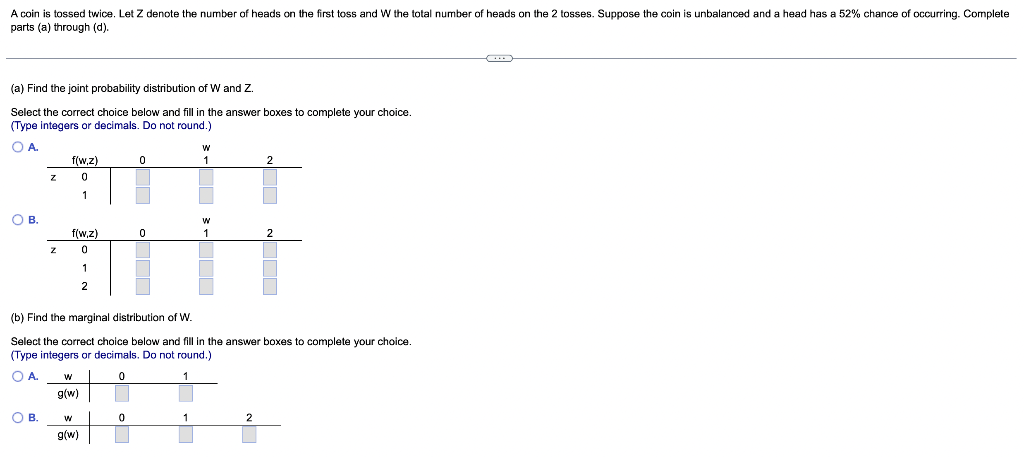 Solved A coin is tossed twice. Let Z denote the number of | Chegg.com