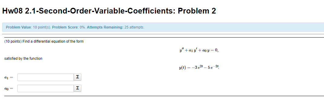 Solved Hw08 2 1 Second Order Variable Coefficients Problem