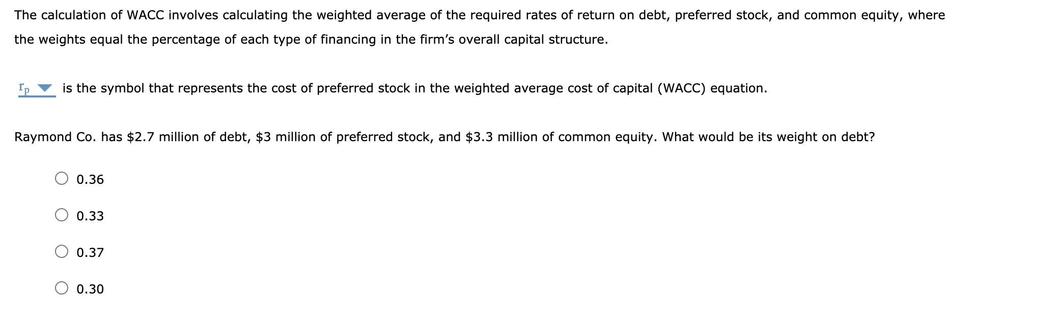 Solved The calculation of WACC involves calculating the | Chegg.com