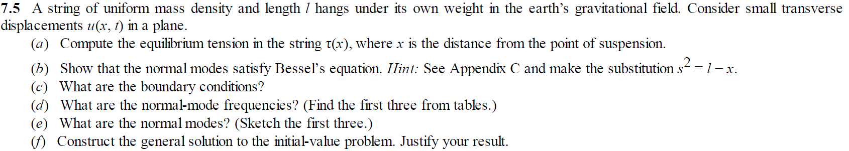 Solved 7.5 A string of uniform mass density and length l | Chegg.com