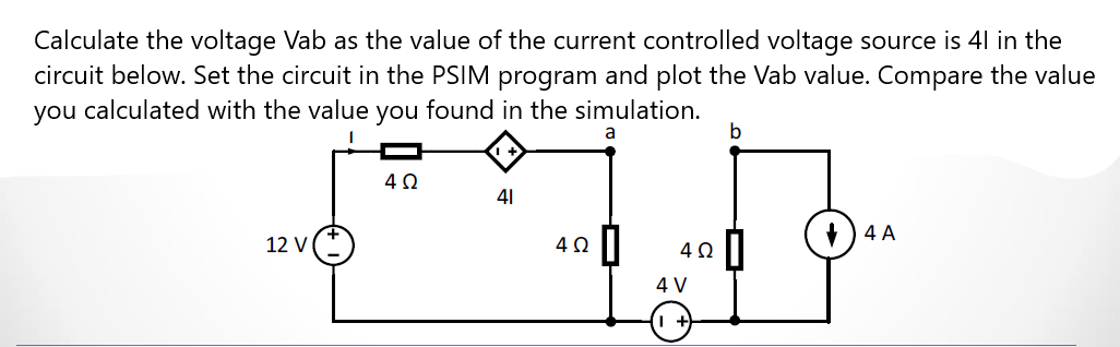 Solved Calculate the voltage Vab as the value of the current | Chegg.com