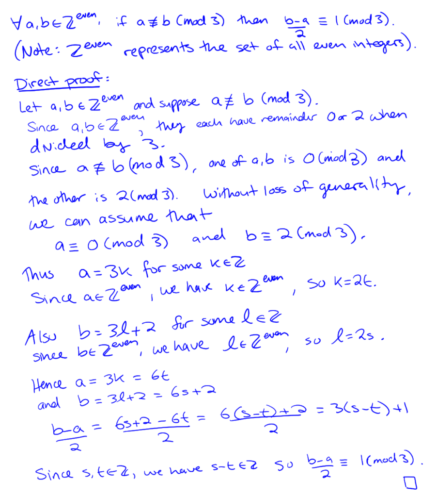 Solved Consider the following proposal of a direct proof of | Chegg.com
