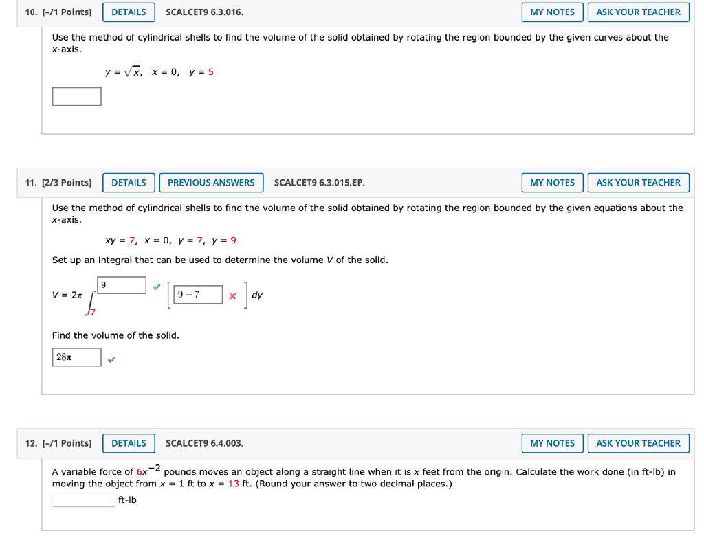 Solved Use the method of cylindrical shells to find the | Chegg.com
