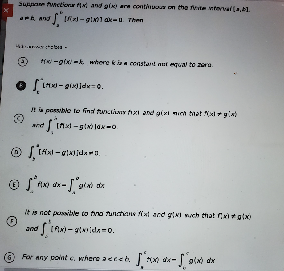 Solved Suppose functions f(x) and g(x) are continuous on the | Chegg.com