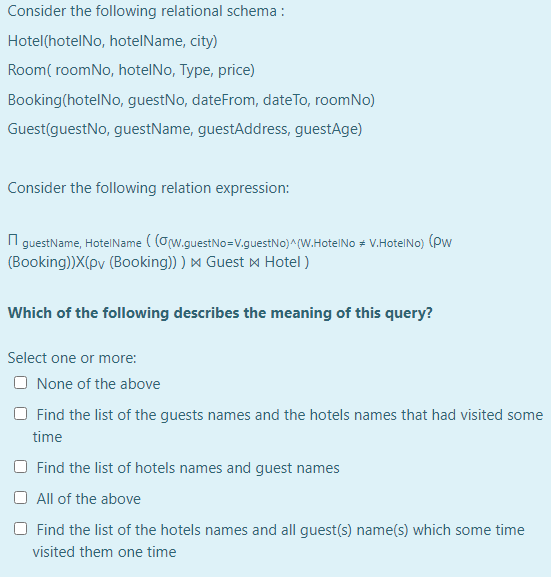 Solved Consider the following relational schema: | Chegg.com