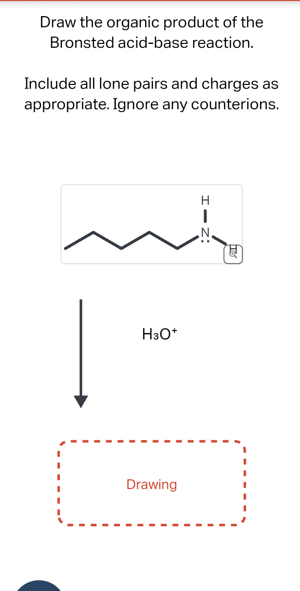 Solved Draw the organic product of the Bronsted acid-base | Chegg.com