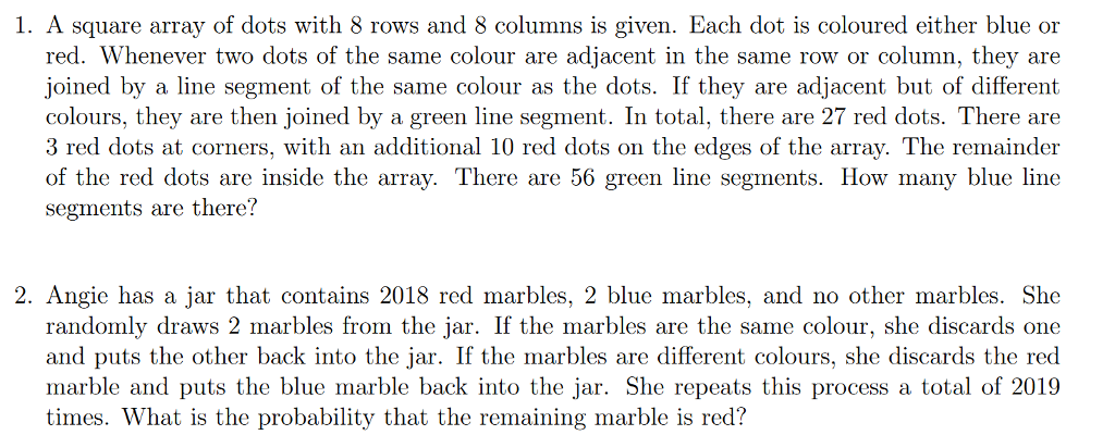 Solved 1. A square array of dots with 8 rows and 8 columns | Chegg.com