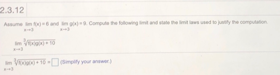 Solved Assume ModifyingBelow lim With x right arrow 3 f left | Chegg.com