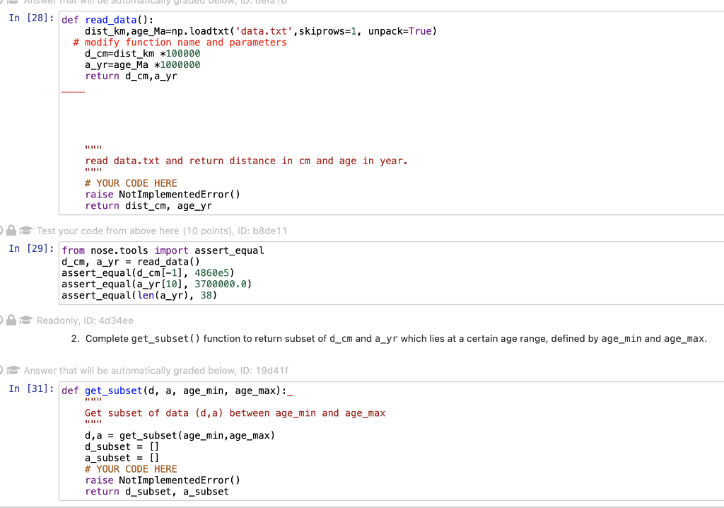 Solved graded DOW, U. Det In [28]: def read_data(): dist_km, | Chegg.com