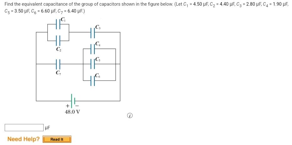 Solved Find the equivalent capacitance of the group of | Chegg.com
