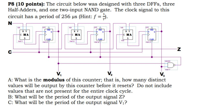 Solved P8 (10 points): The circuit below was designed with | Chegg.com