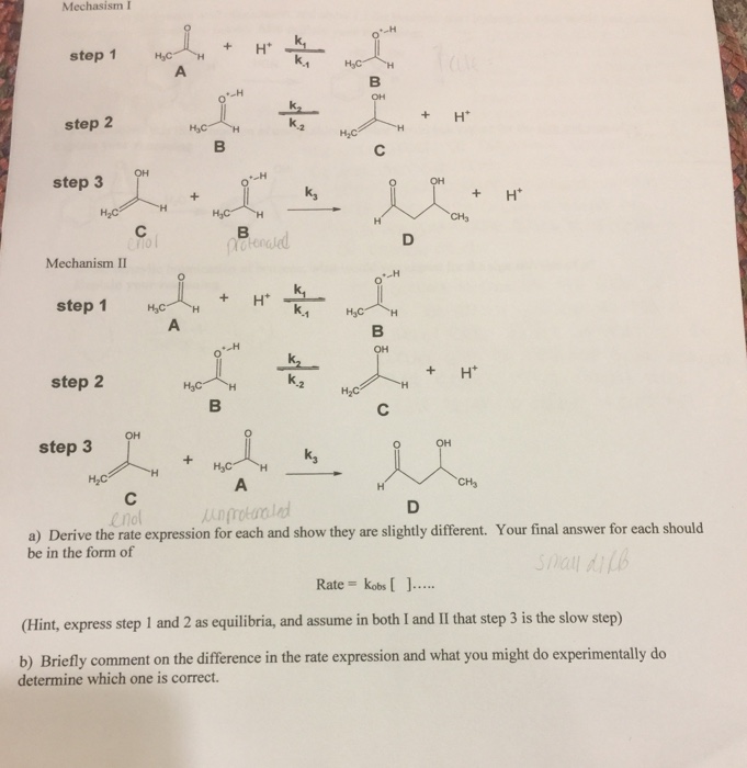 Solved Mechasism I we 내는 Herr + + H step 2 step 3 + H | Chegg.com