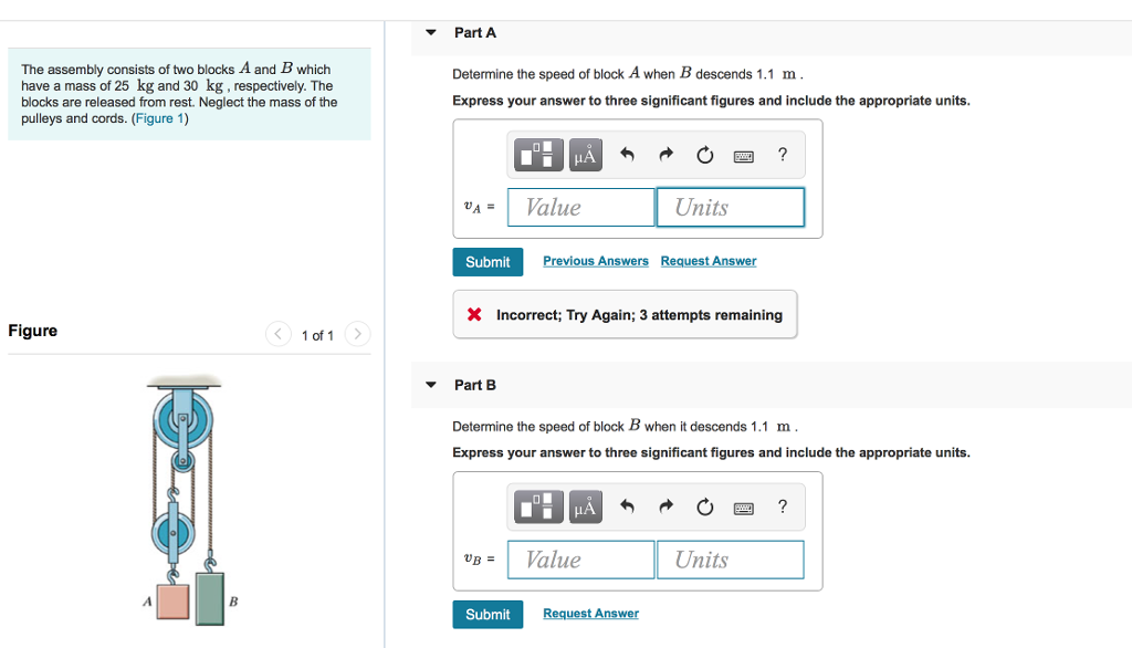 Solved Part A The assembly consists of two blocks A and B | Chegg.com