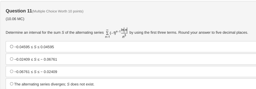 Solved Question 9(Multiple Choice Worth 10 points) (10.10 | Chegg.com