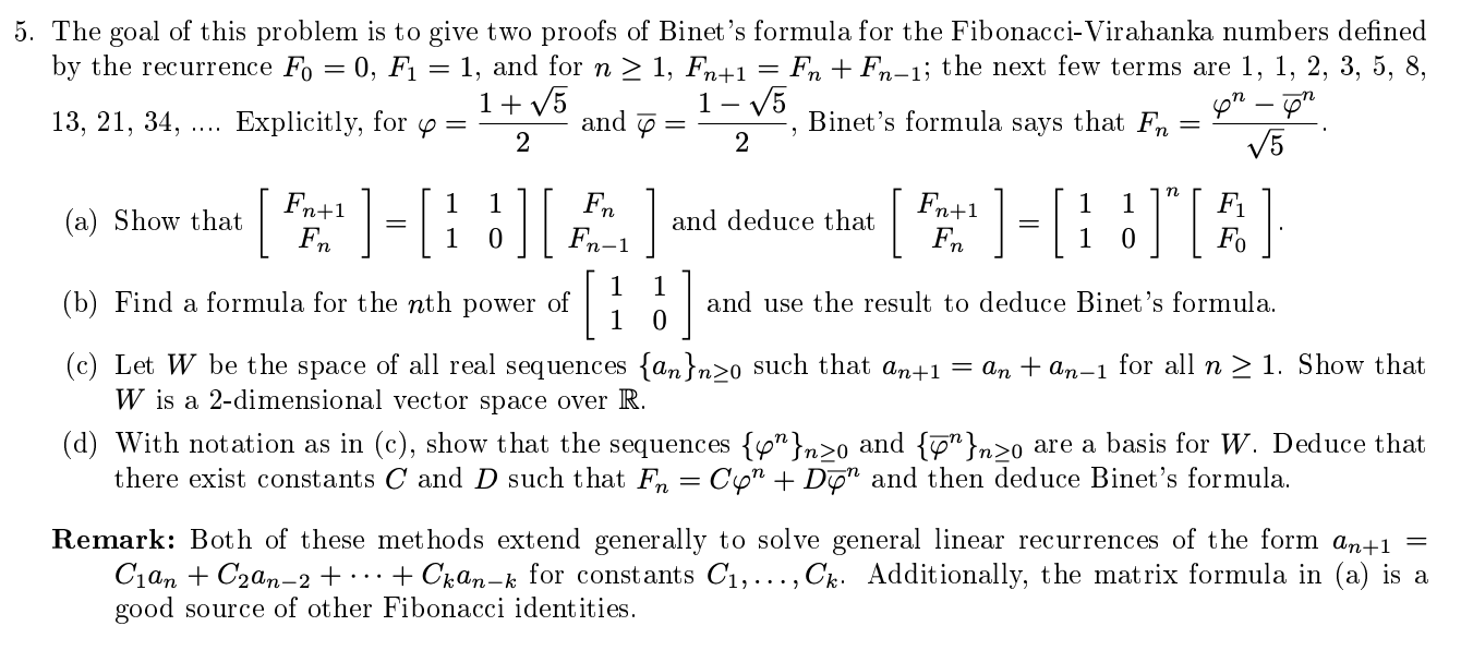 Solved 5. The goal of this problem is to give two proofs of | Chegg.com